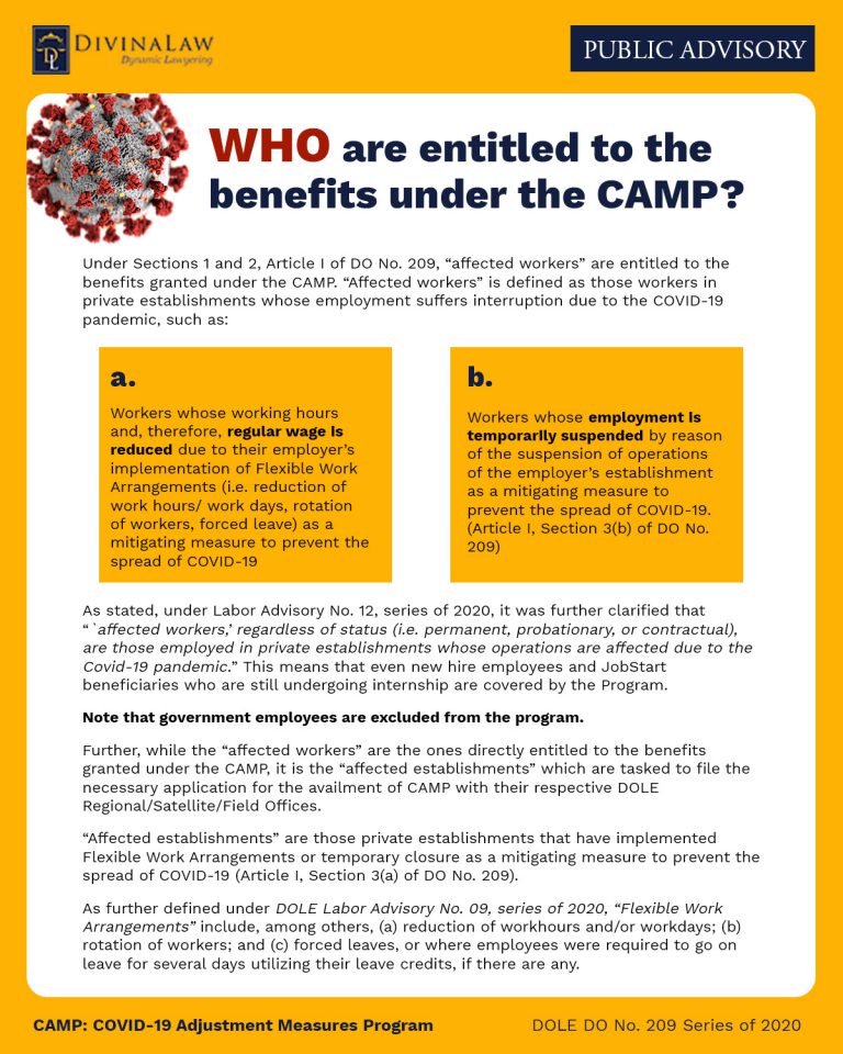 COVID-19 Adjustment Measures Program (CAMP) | DivinaLaw