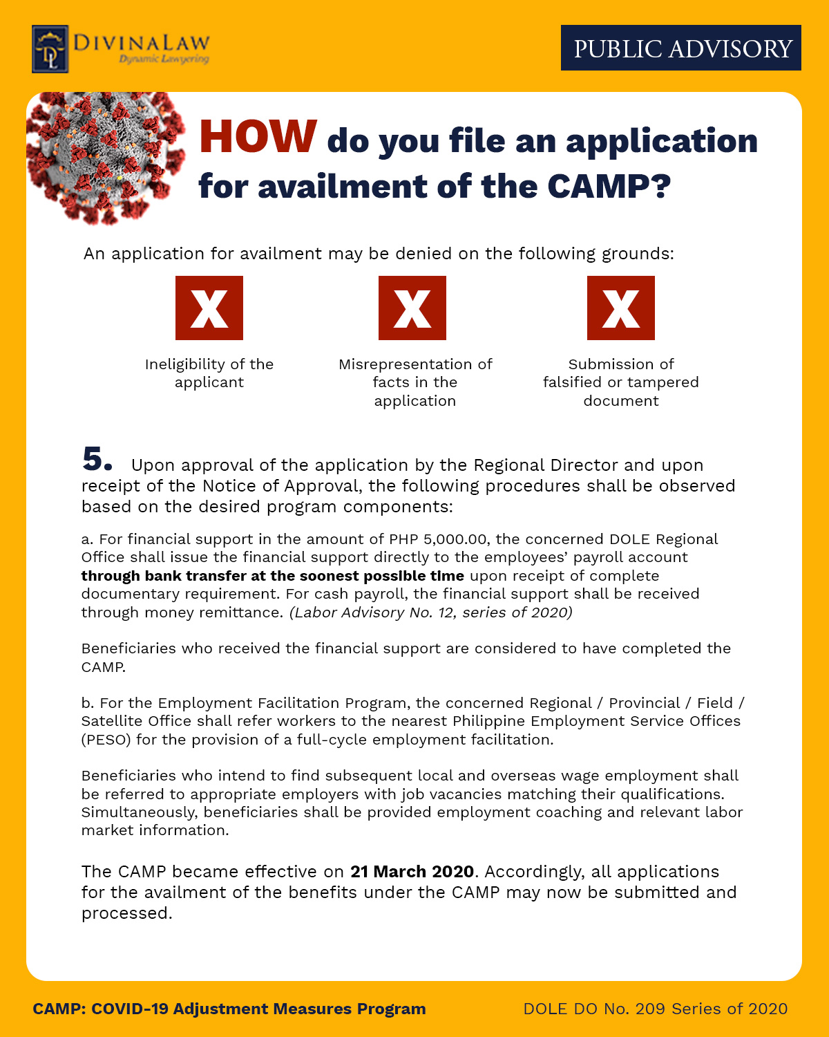 COVID-19 Adjustment Measures Program (CAMP) | DivinaLaw