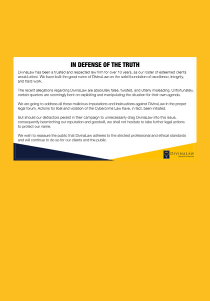 In Defense of the Truth: DivinaLaw’s Official Statement | DivinaLaw