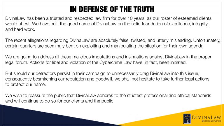 In Defense of the Truth: DivinaLaw’s Official Statement | DivinaLaw