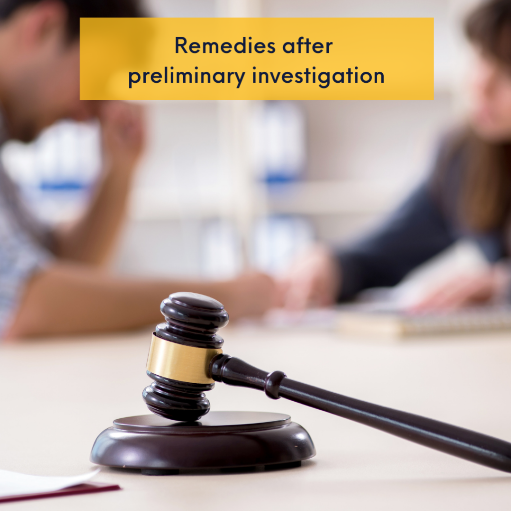 Remedies After Preliminary Investigation DivinaLaw