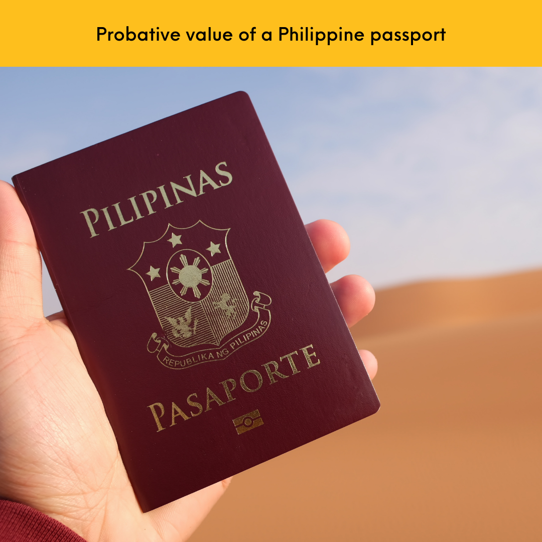 Probative value of a Philippine passport | DivinaLaw
