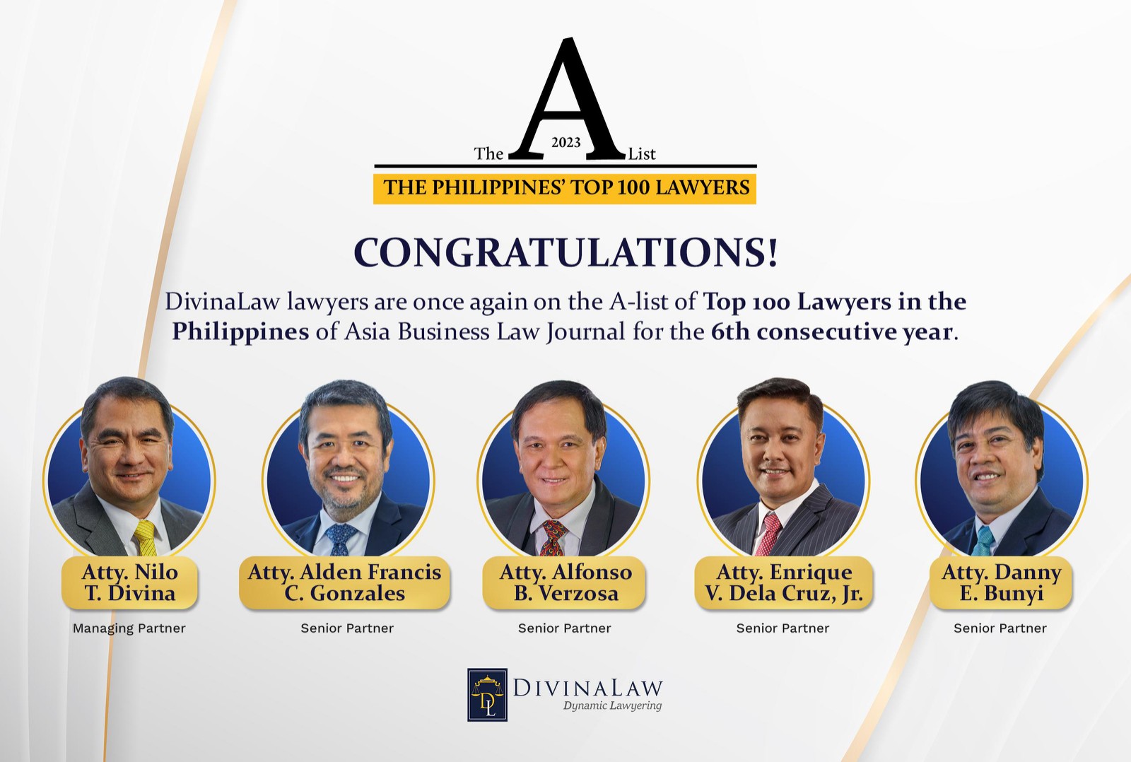 DivinaLaw’s 6th year at Top 100 Lawyers list | DivinaLaw