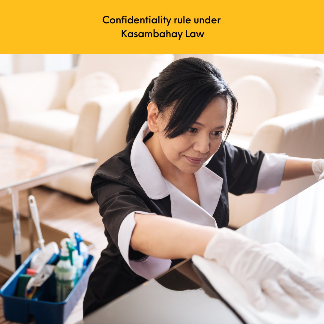 Confidentiality rule under Kasambahay Law | DivinaLaw